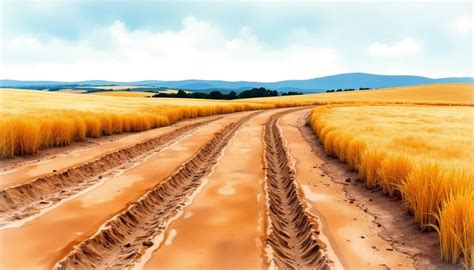Free Furrows And Fields Image Watercolor Farmland Furrows