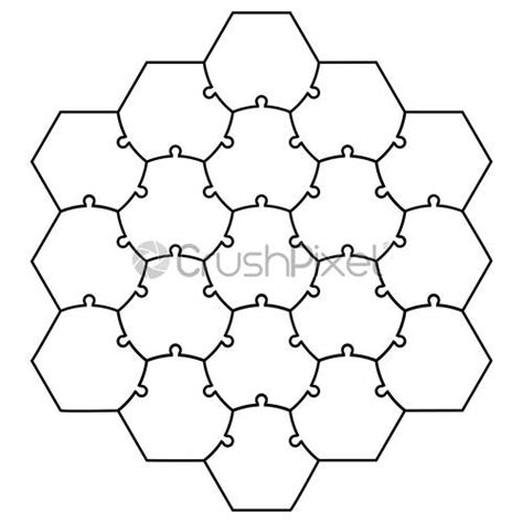 Hexagonal Jigsaw Puzzle Template Puzzle Vector Puzzle Form A Honeycomb