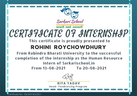 Rohini Roychowdhury On Linkedin Completed Hr Internship