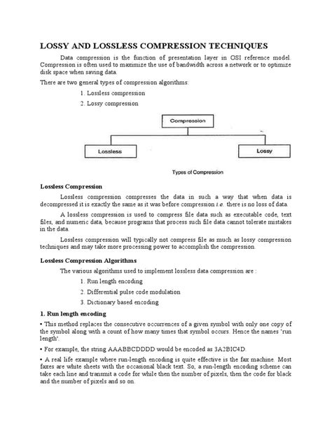 Lossy And Lossless Compression Techniques Pdf Data Compression Mp3