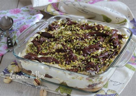 TIRAMISÙ AL PISTACCHIO E NUTELLA dolce senza cottura golosissimo