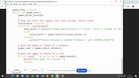 barani m s on linkedin python gamedevelopment internpe connectfour learningbydoing…