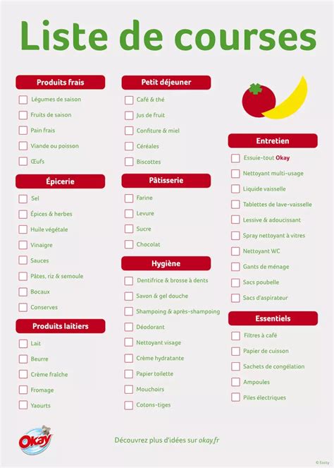 Liste De Courses à Imprimer Et Guide Pour Sorganiser Okay