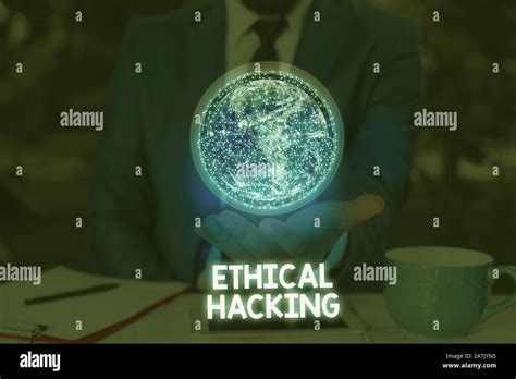 Writing Note Showing Ethical Hacking Business Concept For Act Of Locating Weaknesses And
