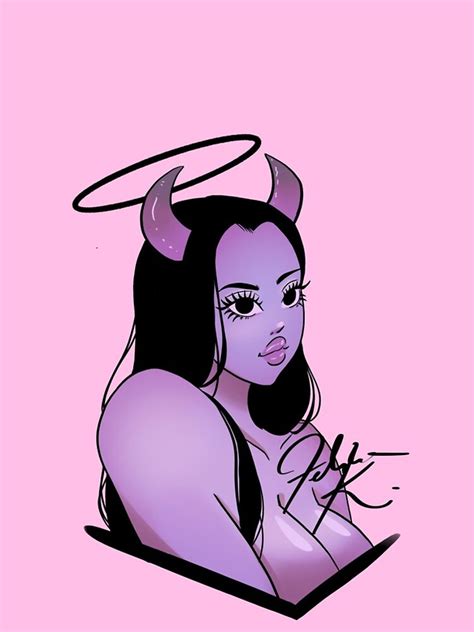 Purple Devil Girl Iphone Case For Sale By Fxero Redbubble