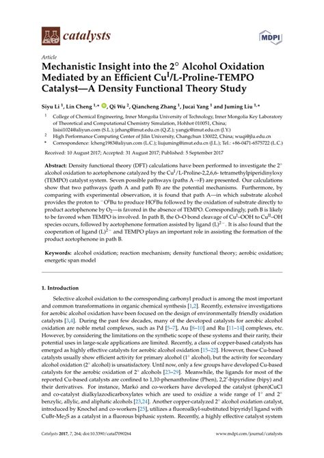 PDF Mechanistic Insight Into The 2 Alcohol Oxidation Mediated By An