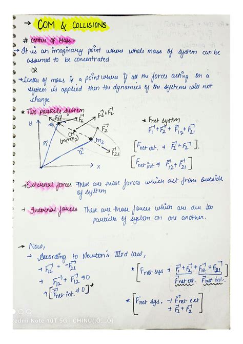 Solution Centre Of Mass And Collision Notes From Kota The Ultimate