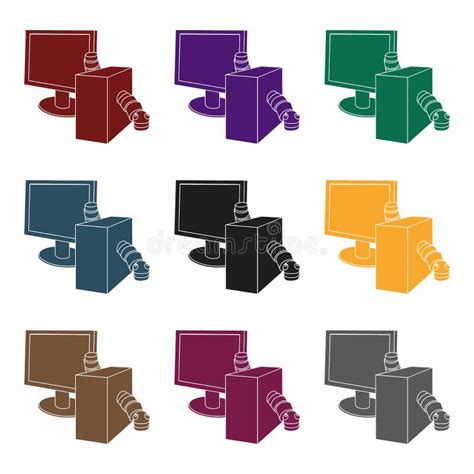 Computer Virus Icon In Black Style Isolated On White Background Hackers And Hacking Symbol