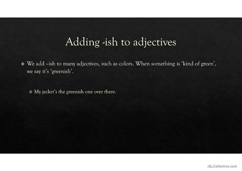 Using The Suffix And Word Ish Gene… English Esl Powerpoints