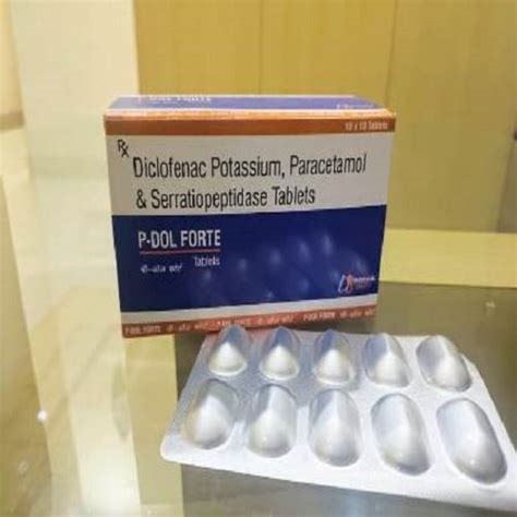 P Dol Forte At ₹ 75stripe Diclofenac Potassium Serratiopeptidase