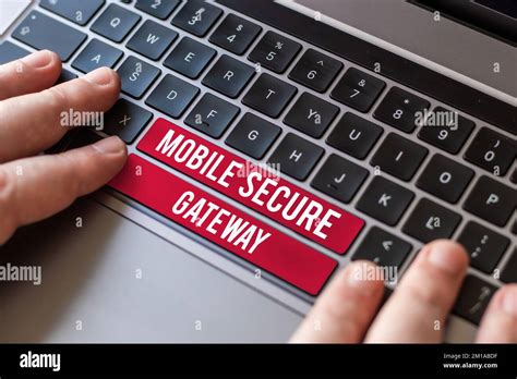 Conceptual Caption Mobile Secure Gateway Concept Meaning Securing Devices From Phishing Or