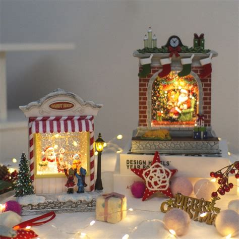 산타 캔디샵 벽난로 무드등 오르골 워터볼 크리스마스 겨울 인테리어 소품 에이블리