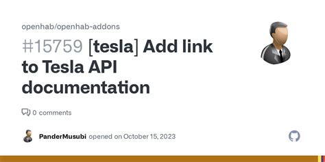 Tesla Add Link To Tesla Api Documentation · Issue 15759 · Openhab