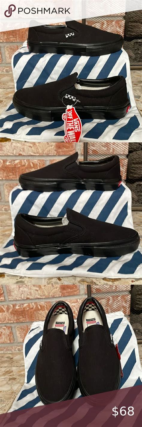 Vans Classic Slip On Customized Pop Cush Black On Black Vans Vans