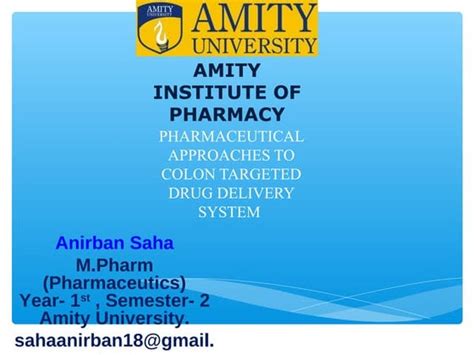 Colon Targeted Drug Delivery Pptx