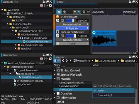 CRI ADX Tools Manual Applying Encoding Job