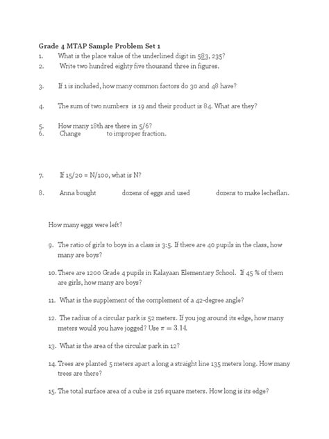 Grade 4 Mtap Sample Problem Set 1 Pdf Geometry Teaching Mathematics