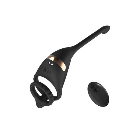 Remote Control Vibrating Cock Ring With Prostate Massager Dual