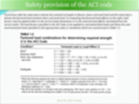 Solution Design Codes And Specifications Safety Provision Of The Aci