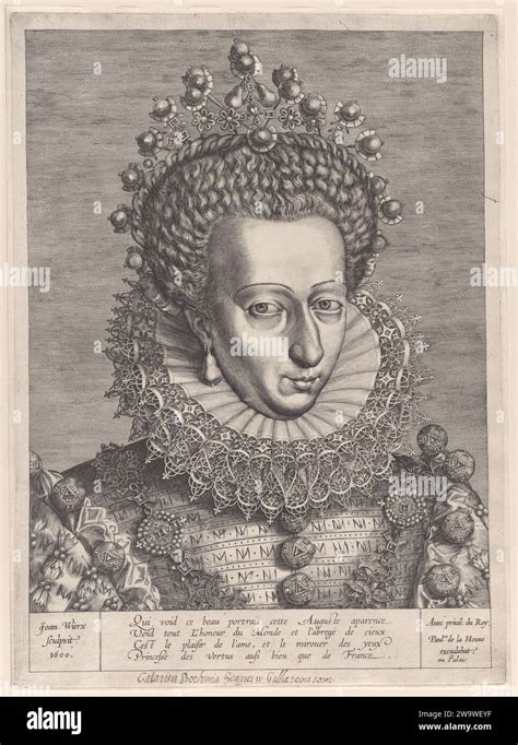 Portrait Of Catherine De Bourbon 1923 By Jan Johannes Wierix Stock