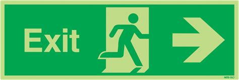 Nite Glo Exit Man Arrow Right Signs Seton