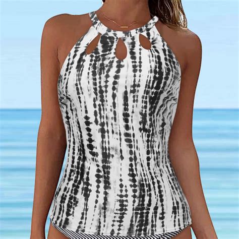Linfrsh Tankini Tops For Women Swimwear Top Only Tummy Control Bathing
