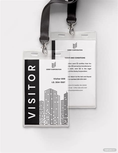 Visitor Id Card Template Illustrator Ms Word Pages Photoshop My Xxx Hot Girl