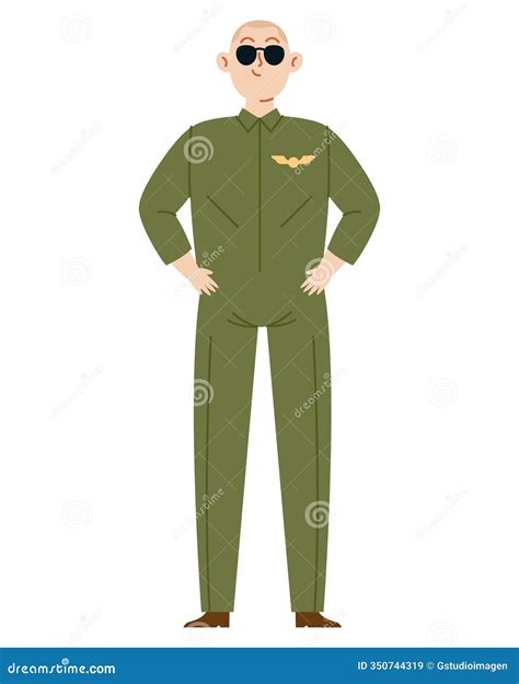 Air Force Pilot In Sunglasses Stock Illustration Illustration Of