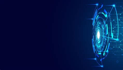 Premium Vector Abstract Circle Digital Circuit Concept Light Circle Network Connection Blue