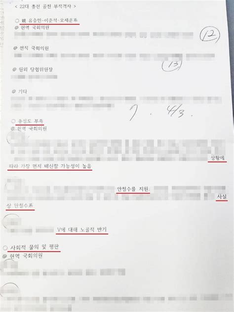여의도 X파일 총선 앞두고 국민의힘 공천 부적격자 문건 ‘횡행 Mlbpark