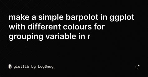 Gistlib Make A Simple Barpolot In Ggplot With Different Colours For