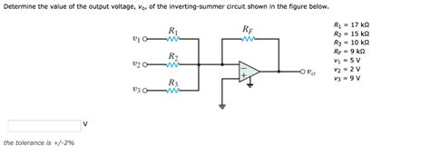 solved determine the value of the output voltage v 0 of
