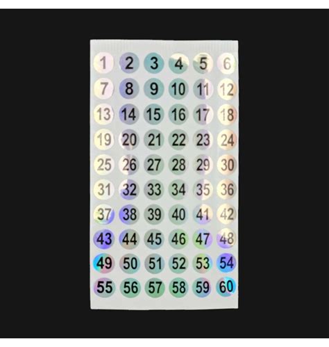원형 홀로그램 숫자 스티커 1p 포인트스티커 벽장식 티몬