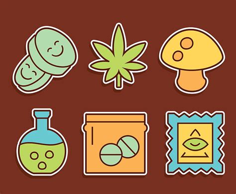 Descarga Gratis Vectores Agradables De La Colección De Las Drogas Svg