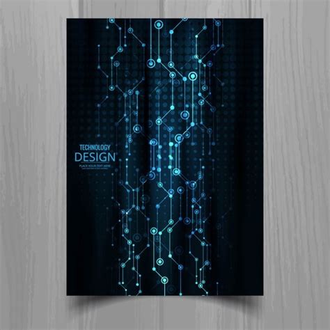푸른 기술 브로셔 무료 벡터