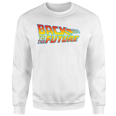 Back To The Future Classic Logo Sweatshirt White Clothing Zavvi Uk