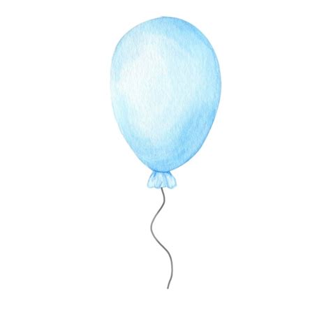 Premium Photo Watercolor Illustration Of A Blue Balloon