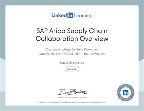 Seng Kwan Loo On Linkedin Certificate Of Completion