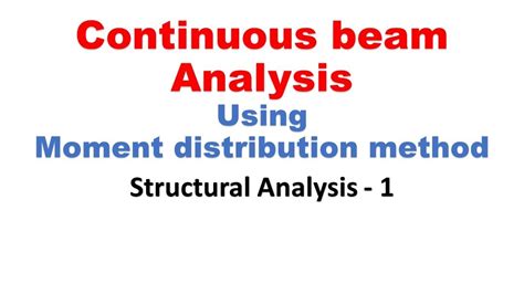 Continuous Beam Analysis Using Moment Distribution Method Youtube