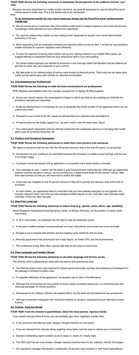 Solved Your Task Revise The Following Sentences To Emphasize Chegg