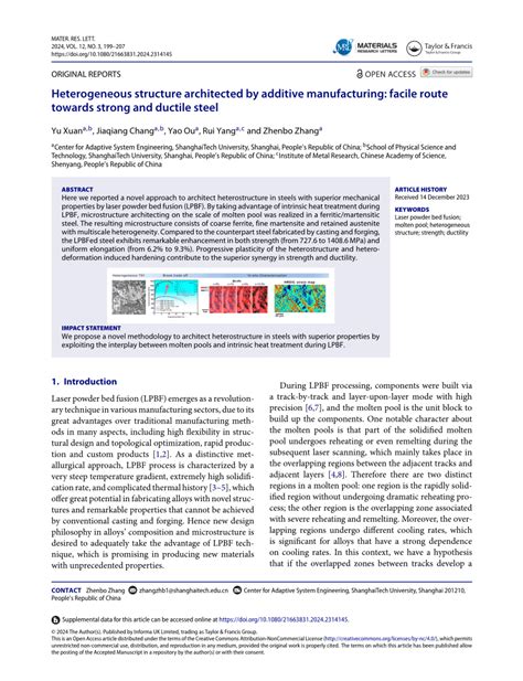 Pdf Heterogeneous Structure Architected By Additive Manufacturing