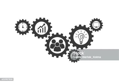 Konsep Mekanisme Bisnis Latar Belakang Abstrak Dengan Roda Gigi Dan