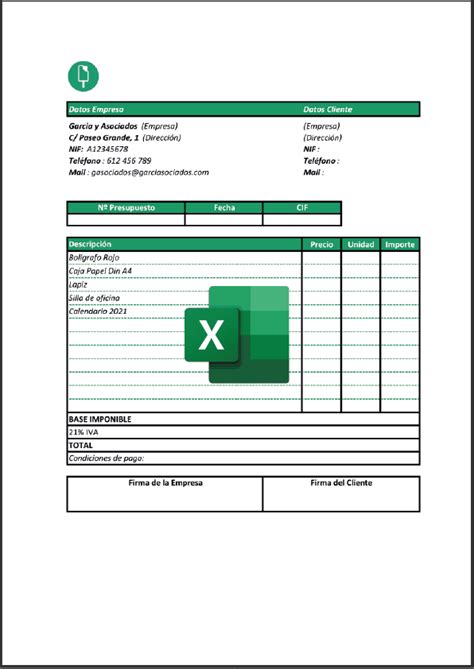 Plantillas Presupuesto Carpintero Excel Word PDF GRATIS