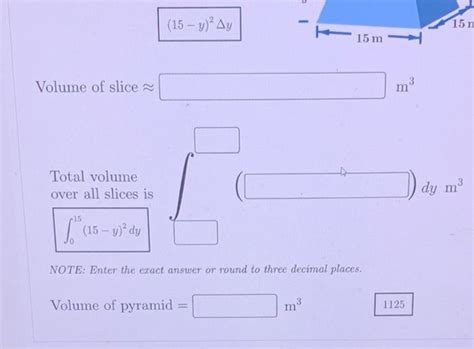 solved give an equation representing the volume of the slice