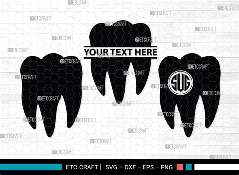Tooth Monogram Tooth Silhouette Tooth Graphic By Pixel Elites