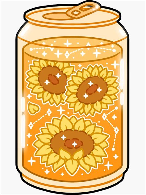 Sunflower Soda Can Sticker For Sale By Tenti Q Redbubble