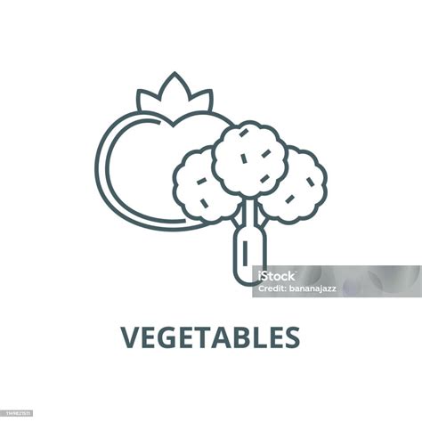 Graphisme De Ligne De Vecteur De Légumes Concept Linéaire Signe De