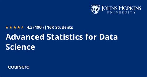 Advanced Statistics For Data Science Specialization Coursya