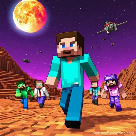 Minecraft On The Moon Landscape Stable Diffusion Online