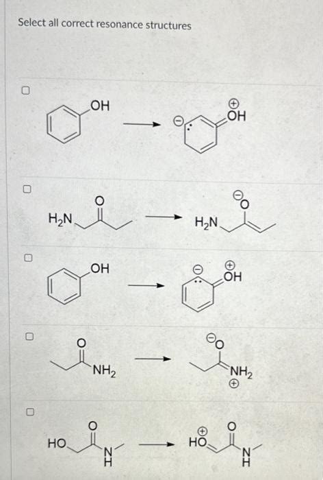 Solved Select All Correct Resonance Structures Chegg